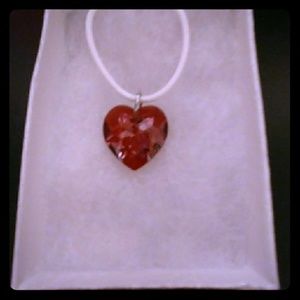 Jewelry | Summer Red Crystal Heart Necklace | Poshmark